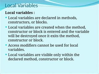 Java Variables About Different Scope Ppt