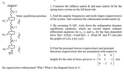 Solved 1 Construct The Stiffness Matrix K And Mass Matrix M