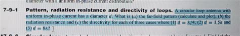 Solved Pattern Radiation Resistance And Directivity Of