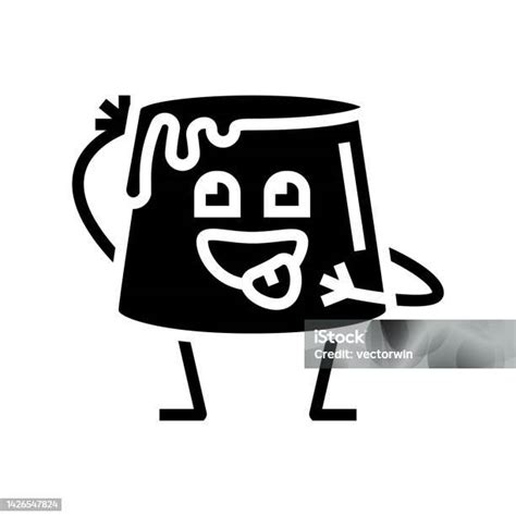 푸딩 디저트 캐릭터 글리프 아이콘 벡터 일러스트 레이 션 귀여운에 대한 스톡 벡터 아트 및 기타 이미지 귀여운 낙서 드로잉 딸기 Istock