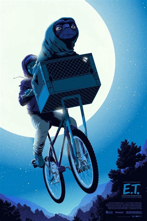 E T The Extra Terrestrial Flying Bike Moon Poster Poster Canvas