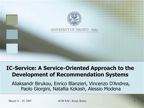 Ppt Ic Service A Service Oriented Approach To The Development Of