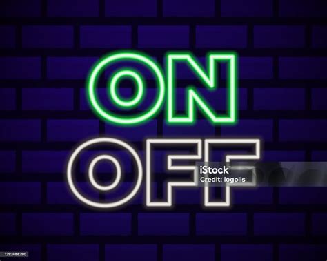 켜기 및 끄기 램프 네온 라이트 토글 스위치 버튼 벡터 그림입니다 형광광 벡터 일러스트레이션 광고에 대한 스톡 벡터 아트 및 기타 이미지 Istock