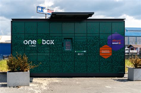 로고 표시가 있는 Allegro 소포 기계의 한 상자 똑똑한 전자 강철 소포 로커 상자 자동적인 Paczkomat 우편함 패키지