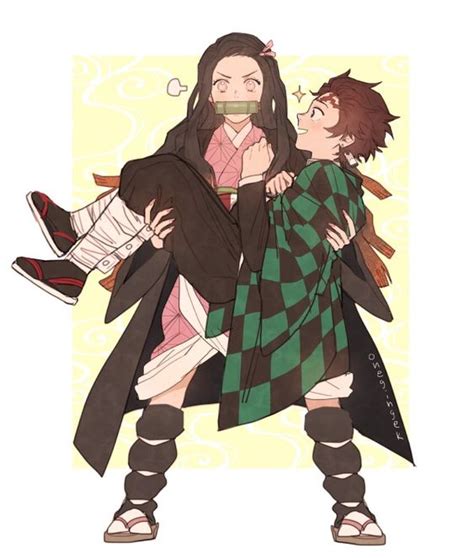 Kamado Nezuko And Kamado Tanjirou Kimetsu No Yaiba Drawn By Onegingek Danbooru