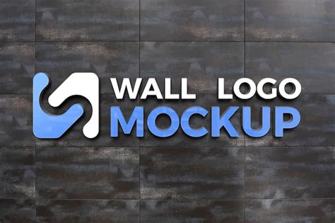 비즈니스를 위한 벽 로고 목업 디자인 프리미엄 Psd 파일