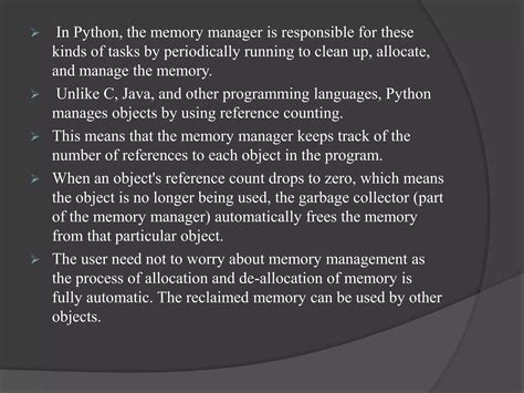 Memory Management In Python Pptx