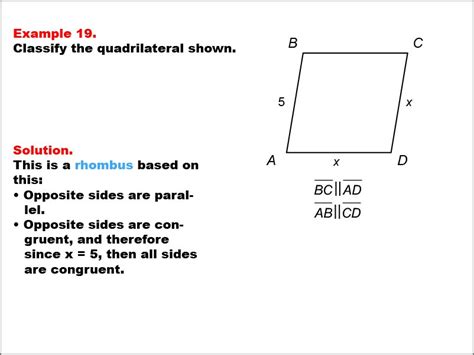 Math Example Polygons Quadrilateral Classification Example 19