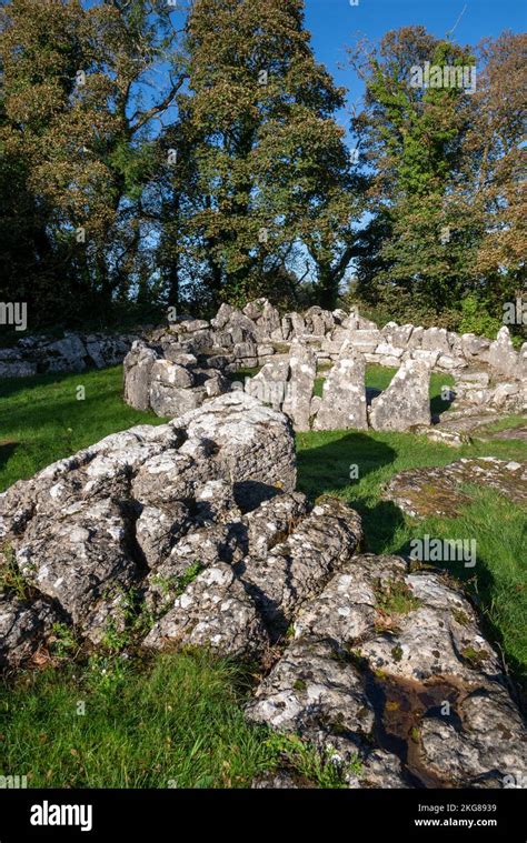 Din Lligwy Stone Settlement Near Moelfre Anglesey North Wales Stock