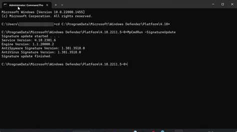 How To Update Windows Defender Virus Signature Using Command Prompt