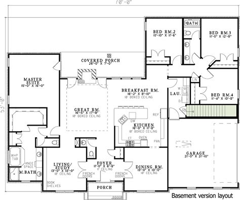 4 Bedroom Floor Plans One Story