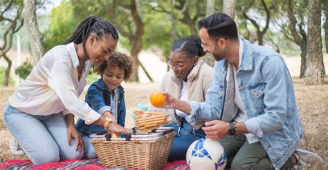 가족 가족 본딩 가족 시간 가족의 날 공원 그룹 기쁨 나무 낮 녹지 놀이 다문화 단란함 담요 따뜻한 날씨 라이프스타일 레저 레크레이션 구역