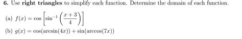 Solved Use Right Triangles To Simplify Each Function Chegg