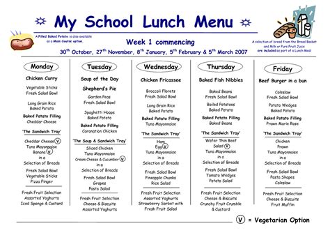 Cafeteria Menu Miss Dittys Classroom