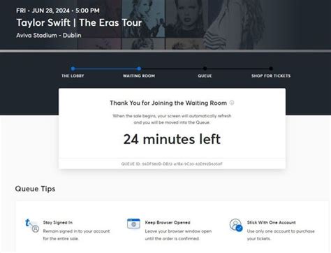 Taylor Swift Dublin Tickets Live Ticketmaster Queue Prices Sale