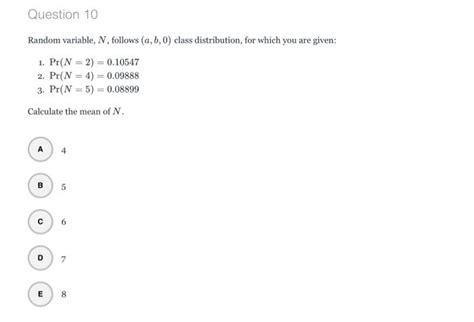 Solved Random Variable N Follows A B Class Chegg