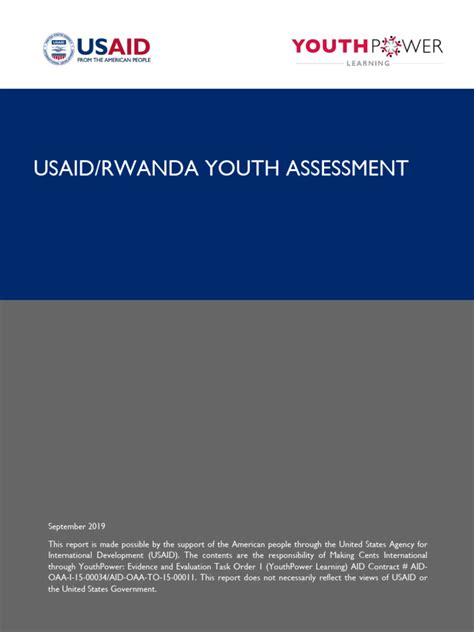Usaid Rwanda Youth Assessment Public 10 15 19 Pdf Unemployment