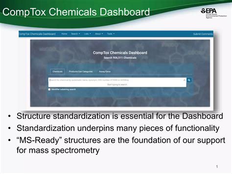 Structure Standardization Approaches For Mass Spectrometry Data Integration Ppt