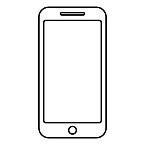 Smartphone Icon Black Color Outline Vector 5158534 Vector Art At Vecteezy