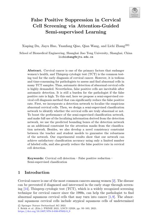 Pdf False Positive Suppression In Cervical Cell Screening Via