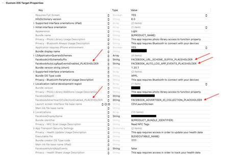 Info Plist Is Not Filled Properly On Ios · Issue 97 · Cordova Plugin Facebook Connectcordova
