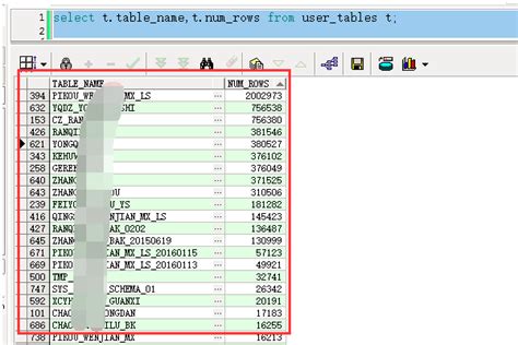 oracle查询表中的某一行 oracle查看所有表及各表行数 csdn博客