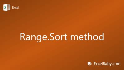 Range Sort Method ExcelBaby