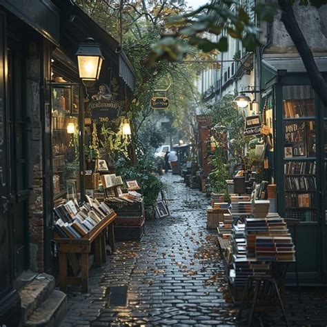 Free Cozy Book Alley Image Bookstore Alley Evening Download At