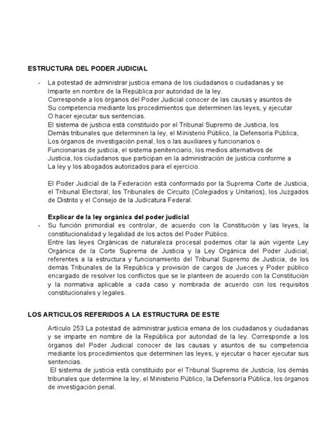 Estructura Del Poder Judicial Pdf Judicaturas Instituciones