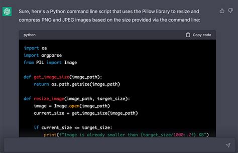 using chatgpt to build a python script for image resizing — chatgpt