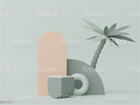 3d 연단은 여름 개념으로 제품 프레젠테이션을 의미합니다 화장품 광고를위한 받침대 플랫폼 0명에 대한 스톡 사진 및 기타 이미지