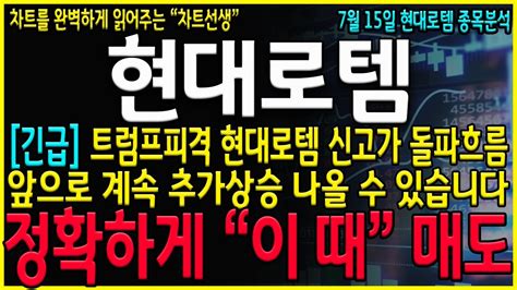 현대로템 주가 전망 이게 사실이라면 추가상승 나옵니다 트럼프피격 방산주폭등 지금당장 정확한 반등타점을 확인하셔야 합니다 현대로템목표가 현대로템 현대로템주식전망