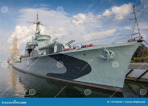 Ship Museum Grom Class Destroyer Orp Blyskawica Thunderbolt In Port Of