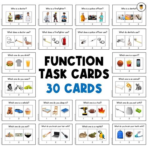 Wh Questions Functions Task Cards Which One Speech Therapy Aba