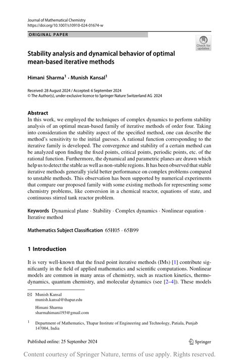 Stability Analysis And Dynamical Behavior Of Optimal Mean Based
