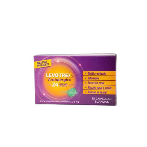 Levotrex Levocetirizina 5 Mg Caja X 10 Cápsulas Procaps Axa Lo Tiene