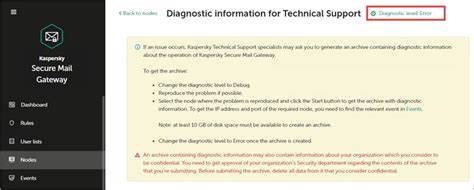 How To Collect Diagnostic Information In Kaspersky Secure Mail Gateway 2