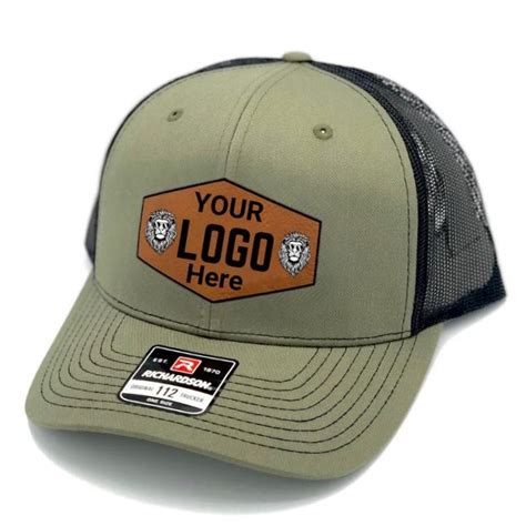 Personalized Leather Patch Hat Custom Logo Richardson 112 Trucker Etsy