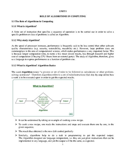 Adsa Notes Understanding The Role Of Algorithms In Computing Studocu