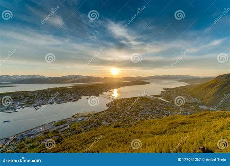 Midnight Sun In Tromso Norway Stock Image Image Of Sami Norwegian