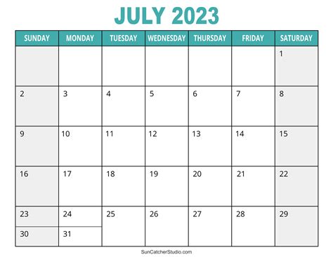 July 2023 Calendar Free Printable Free Printables Lettering Svg