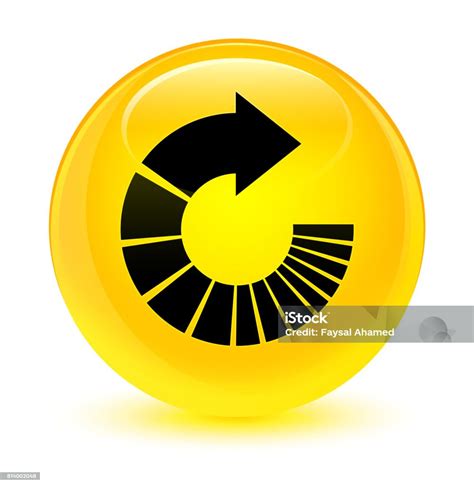 Rotate Arrow Icon Glassy Yellow Round Button Stock Illustration Download Image Now Arrow