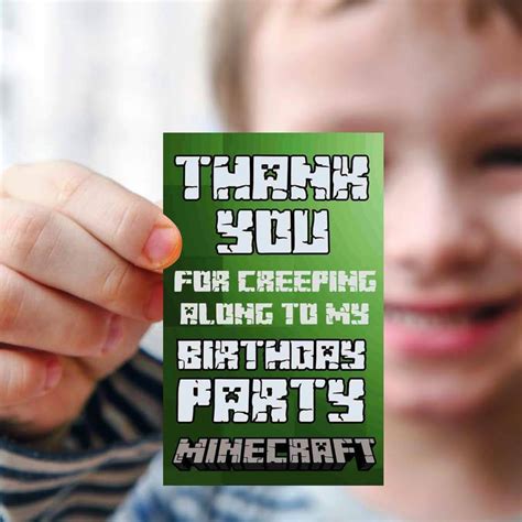 Printable Minecraft Thank You Cards