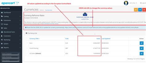 OpenCart Auto Currency Update Extension