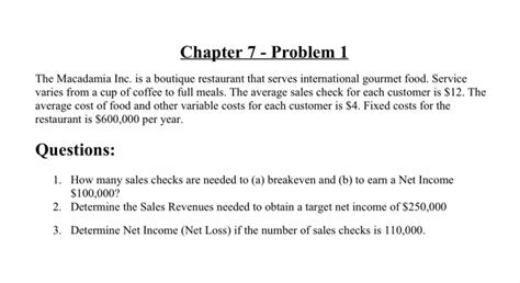 Solved Chapter 7 Problem 1 The Macadamia Inc Is A