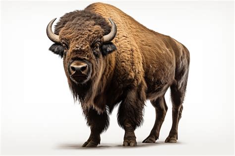Premium Photo A Bison With Horns And Horns Is Shown In A Grey Background
