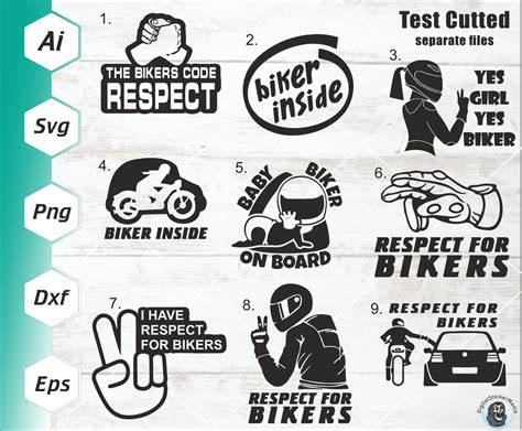 Respect for Bikers Svg | Motorcycle Decals Bundle Svg | Motor Bikers ...