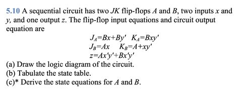 a sequential circuit has two jk flip flops and b circuit diagram