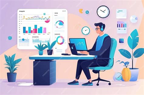 Premium Photo Aipowered Time Management Flat Vector Illustration Of Efficient Home Office