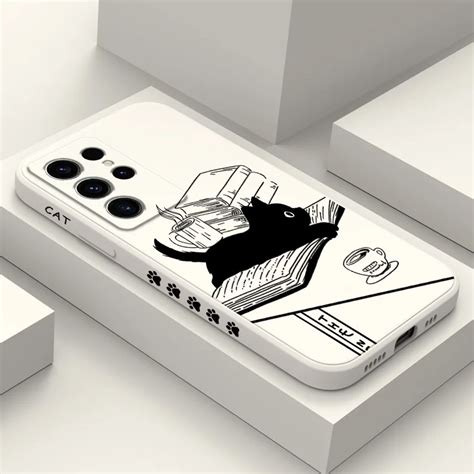Table Cat Phone Case For Samsung Galaxy S24 S23 S22 S21 S20 S10 S10e S9